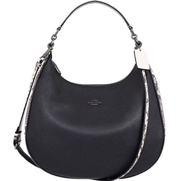 Coach | Bags | Coach Harley Jules Python Snake Print Leather Hobo Bag ...